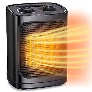 Antarctic Star Space Heater, Portable Electric Heater Ceramic Fan Small Mini Heaters Indoor Use ETL Certified 3 Modes Thermostat, Tip Overheat Protection Quiet Office Room Desk Home,9.1 Inch.