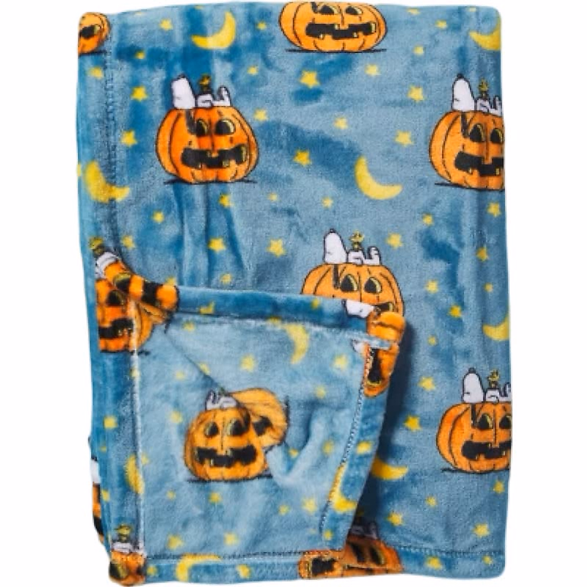 Berkshire Blanket & Home Co. Berkshire Home & Blanket Co. Peanuts Gang Snoopy Throw Blanket Featuring Snoopy with Woodstock Sleeping on a Jack-O-Lantern