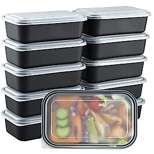 Plastic Meal Prep Containers, 32 oz, 10 PACK, Food Storage Disposable Containers with Lids Airtight, Togo Food Containers for Frozen Meal, Reusable Lunch Bento Box, Microwave and Freezer Safe