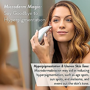 Microderm GLO Diamond Microdermabrasion Machine and Suction Tool - Clinical Micro Dermabrasion Kit for Anti Aging, Advanced Home Facial Treatment System, Blackhead Remover & Exfoliator for Acne Scars