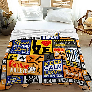 Volleyball Blanket Throw,Volleyball Gifts for Teen Girls Coach,Gifts for Volleyball Lovers,Super Soft Flannel Blanket for Sofa Couch Bed- Plush Warm Cozy Bed Home Decor,40"x50"for Kids/Baby