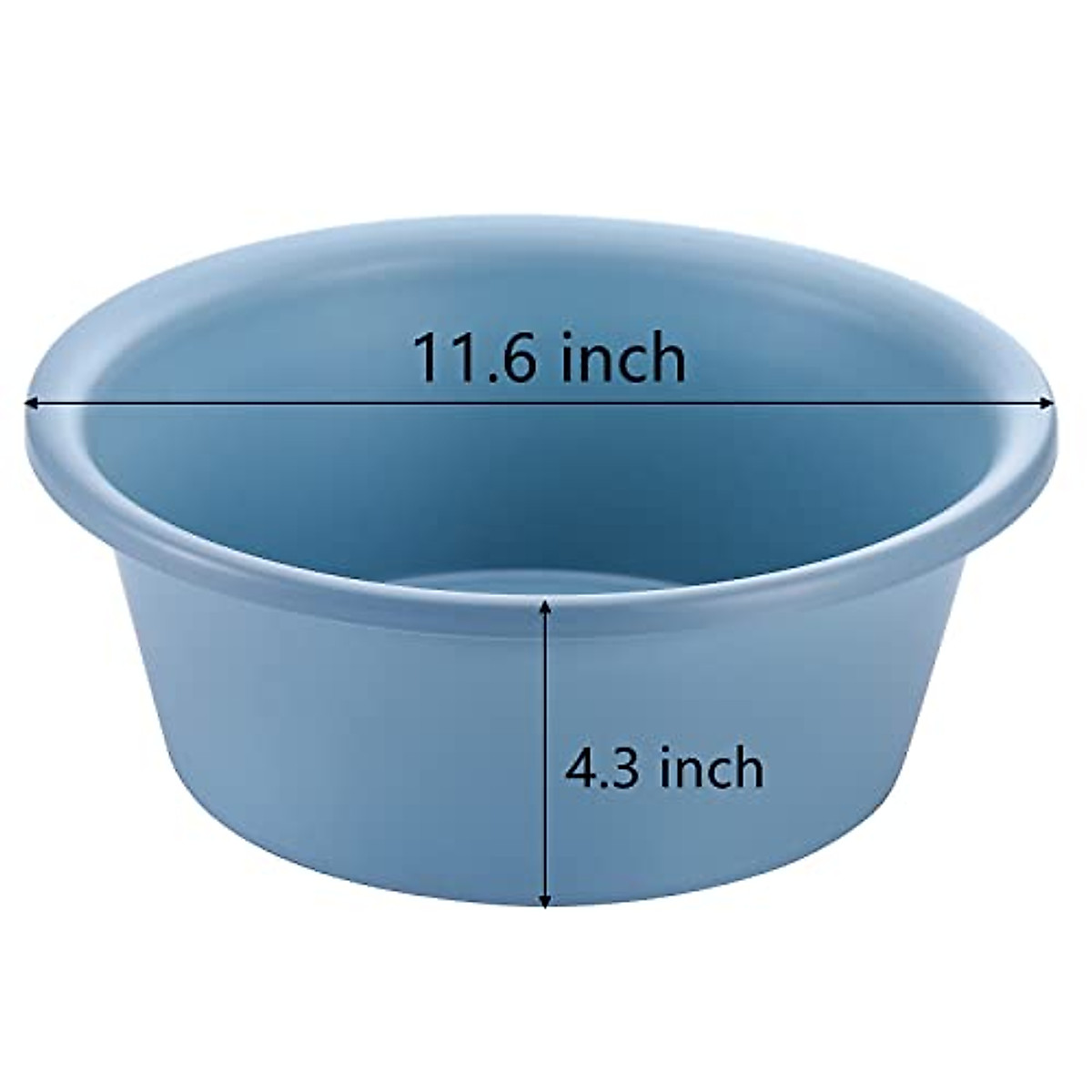 AVLA 4 Pack Round Plastic Wash Basin, 5 Quart Stackable Camping Dishpan, Portable Vegetable Fruit Dish Tub, PP Small Multipurpose Washtub for Face Cleansing, Home Kitchen Sink Outdoor Indoor
