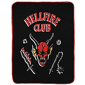 Stranger Things Defeat Hellfire Throw Blanket - Bedding Meausres 46 x 60 Inches - Fade Resistant Super Soft Fleece