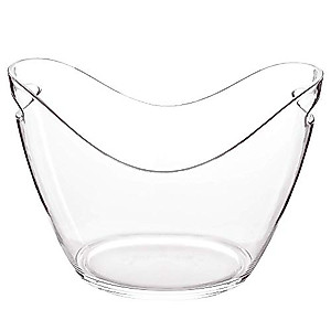 Raincol Ice Bucket Clear Acrylic 8 Liter Plastic Tub For Drinks and Parties, Food Grade, Holds 5 Full-Sized Bottles and Ice 1