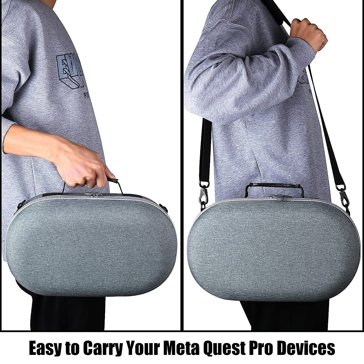 Aenllosi Hard Carrying Case Compatible with The Meta Quest 3S/Oculus Quest 3/Pro VR Headset,Touch Controller,Charging Dock & Other Accessories(Black Inner Blue,Case Only)