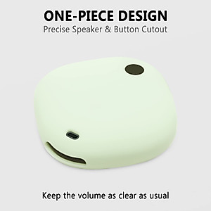 Geiomoo Silicone Case Compatible with Galaxy SmartTag, Protective Cover with Carabiner (Luminous Green)