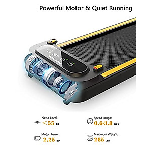 TIMETOOK Under Desk Treadmill, 2.25HP Treadmill with 265lb Weight Capacity, Portable Walking Pad Design for Home Office with IR Remote Control