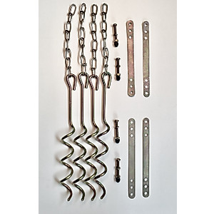 XDP Recreation 70113 Swing Set, Trampoline, & Patio Furniture Metal Ground Anchor Kit Hardware,Bronze