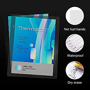 KTRIO Laminating Sheets, Hold 8.5 x 11 Inch Sheet 200 Pack, Laminating Pouches 5 Mil Clear Thermal Laminating Pouches 9 x 11.5 Inch Lamination Sheet Paper for Laminator, Round Corner Letter Size