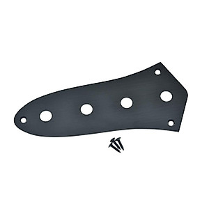 KAISH USA Specs Metal J Bass Control Plate Aluminum Anodized Jazz Bass JB Control Plate with 3/8" CTS Pot Holes for American/Mexican Jazz Bass Black