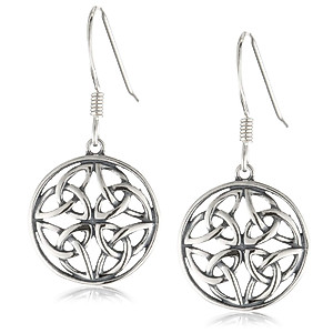 Amazon Essentials Sterling Silver Oxidized Celtic Knot Round Drop Earrings ,(previously Amazon Collection)