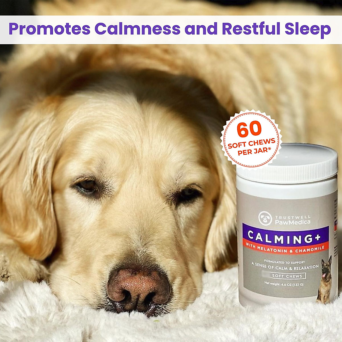PawMedica Calming Chews for Dogs - Dog Sleep Supplement Melatonin for Dog Anxiety - Recommended Dog Calming Treats for Separation Anxiety and Barking Stress - Dog Melatonin Calming Bites for Fireworks