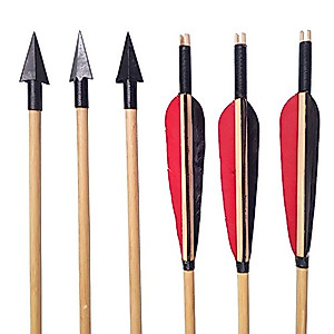 AMEYXGS Traditional Broadheads Hunting Arrow Target Practice 230 Grain for Recurve Bow Longbow Traditional Bow (12)