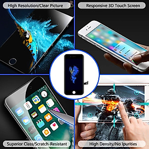 for iPhone 7 Plus Screen Replacement 5.5 Inch Black, Diykitpl 3D Touch LCD Screen Digitizer Replacement for A1661,A1784,A1785, with Repair Tools Kit+Waterproof Frame Adhesive+Screen Protector