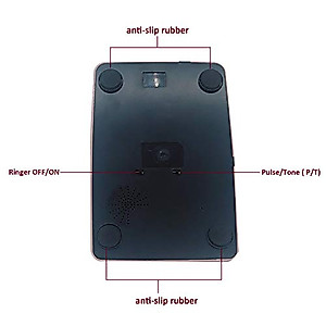 Benotek Beneno Black Retro Landline Telephone Classic Rotary Design Old Fashioned Corded Desk Phone with Ringer for Home and Office, Basic 80s Phones for Senior People