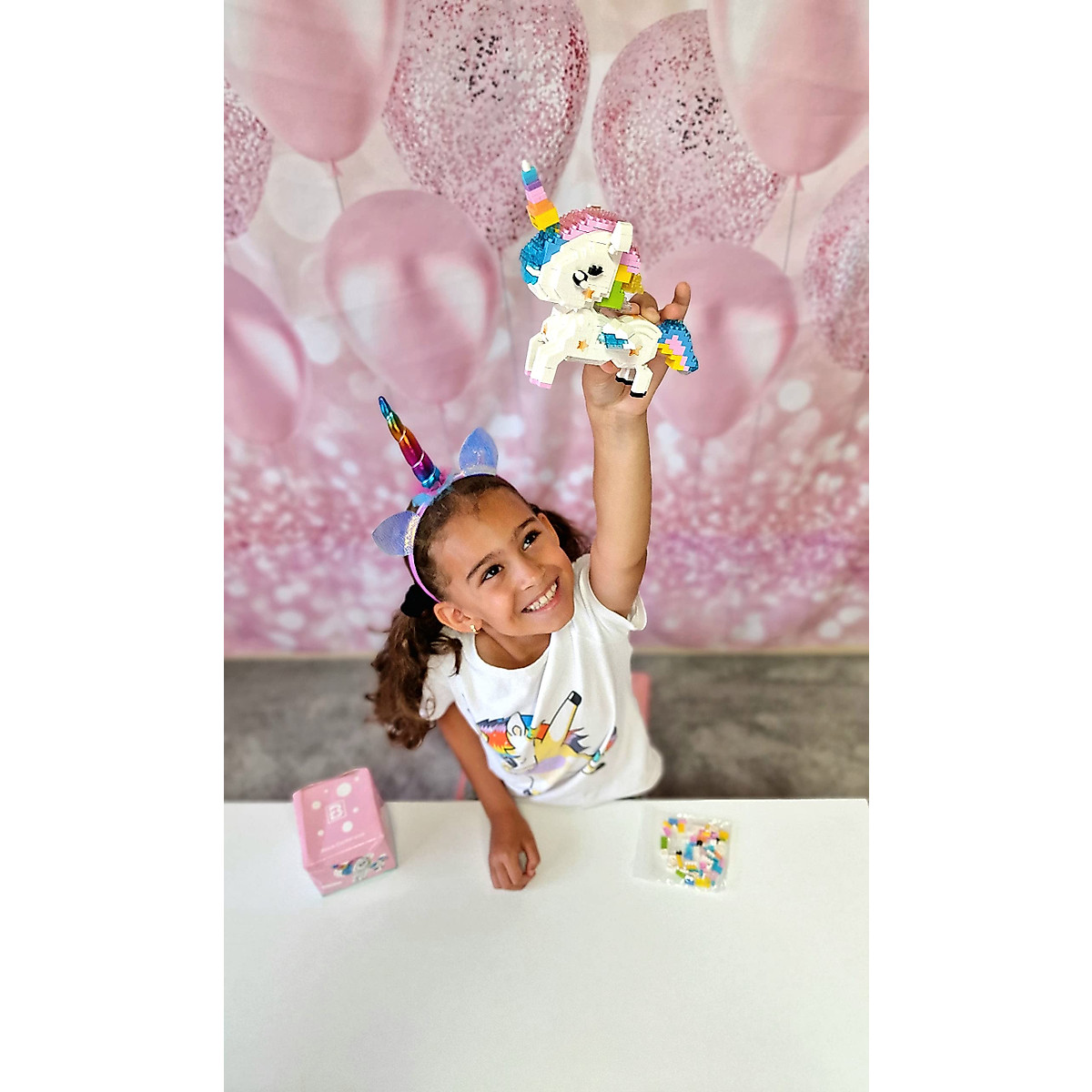BLOCK CENTER 3D Nano Blocks Unicorn [Upgraded Model], 3D Toy Pet Building Block Set, Nanoblocks and Micro Building Blocks Kit for Kids, Teens, and Adults (640 Pieces)
