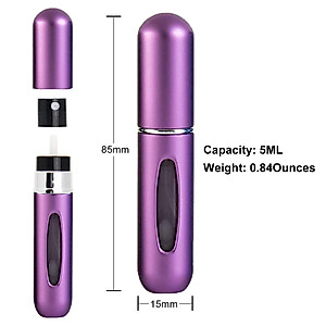 Portable Mini Refillable Perfume Atomizer Bottle,Refillable Perfume Spray,Atomizer Bottom Refill Scent Pump Case,Traveling and Outgoing 4 Pcs Pack of 5ml