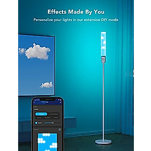Govee RGBIC Floor Lamp, LED Corner Lamp with Wi-Fi App Control, Smart Floor Lamp with DIY Mode, 64+ Scenes, Music Sync, 1500 Lumens Modern Cylinder Standing Lamp for Bedroom, Living Room