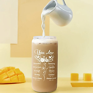 Christian Gifts for Women - Birthday Gifts for Women - Religious Gifts, Inspirational Gifts - Womens Gifts - Spiritual Gifts, Catholic Gifts Jesus for Women Mothers Day Birthday - 16 Oz Can Glass