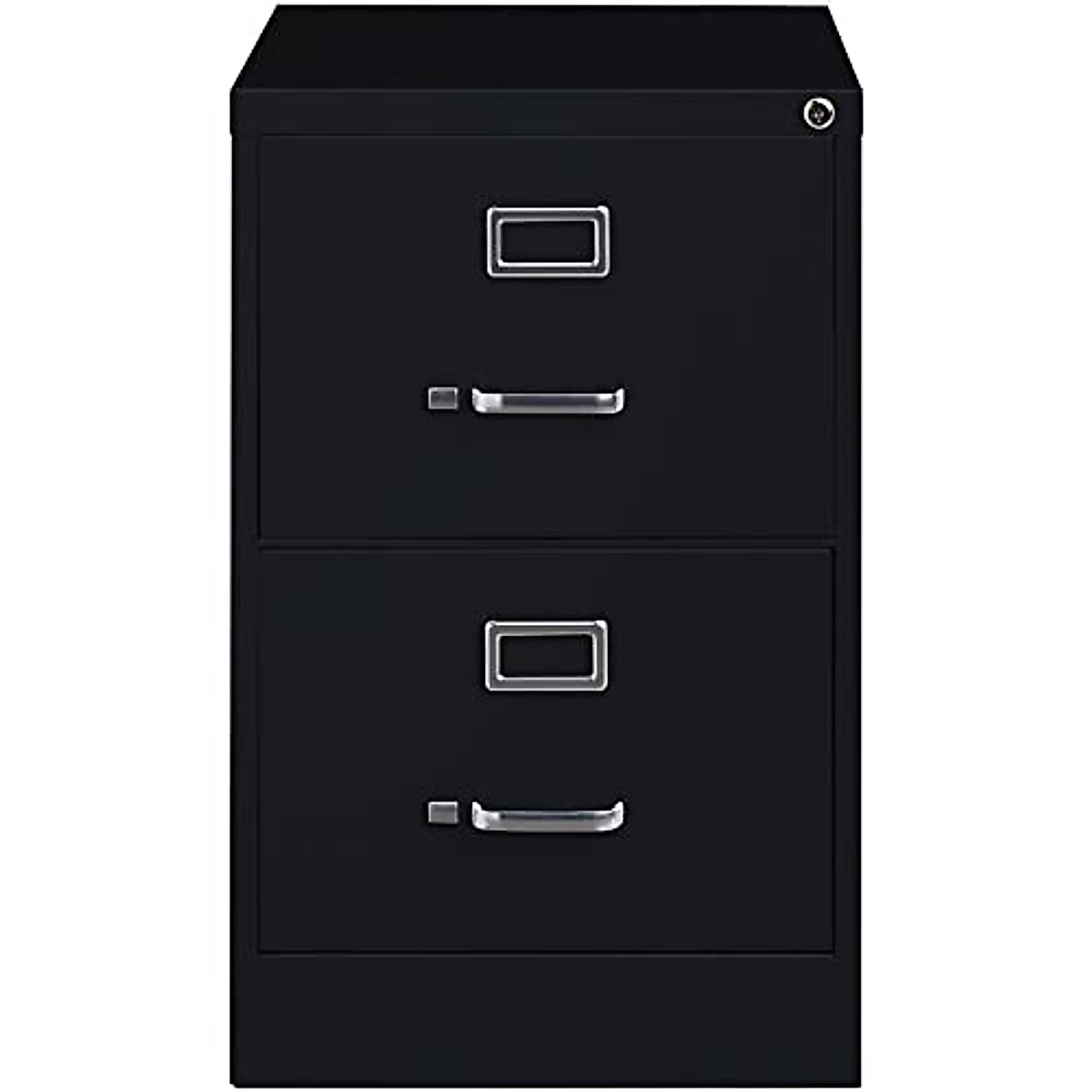 Pemberly Row 25" Greenguard Gold Certified 2-Drawer Metal Legal Width Vertical File Cabinet with Lock Included in Black