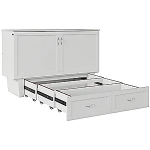Atlin Designs Modern Wood Queen Murphy Bed Chest in White Finish
