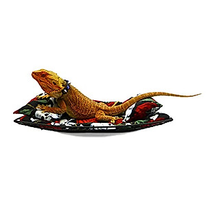 Chaise Lounge for Bearded Dragons, Skulls and Roses Fabric