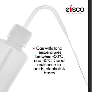 EISCO Wash Bottle, 125ml - Low Density Polyethylene - Translucent, Unbreakable - Screw Cap with Sturdy Delivery Tube, Leak-Proof Dispensing of Liquids Labs