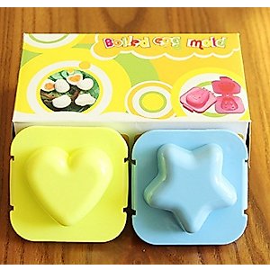 2Pcs PP Heart Star Rice Mold Sushi Egg Chocolate Mold DIY Kitchen Tool