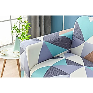 HOOBUY Printed Sofa Cover Stretch Couch Covers Sofa Slipcovers for 4 Cushion Couch with Two Free Pillow Case 07#(4 Seater/Large 3 Seater)