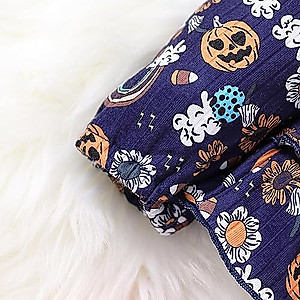 Newborn Baby Boy Girl 1st Halloween Outfit Oversized Waffle Knit Sweater Bodysuit Pullover Infant Halloween Onesie