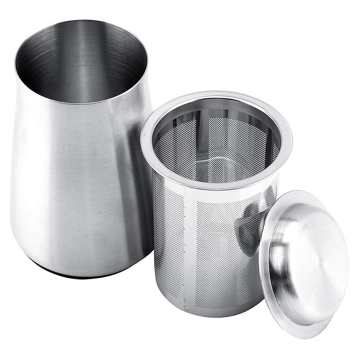 Joyzan Powder Sugar Shaker, Stainless Steel Coffee Grind Sifter Sieve Fine Mesh Tea Infuser Mesh Strainer Ground Filter Container Receiver Pot Making Accessory Cups Steep Espresso Cappuccino Latte