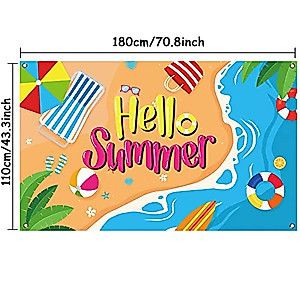 Beach Backdrop Decorations Hawaiian Pool Party Banner Pool Surfboard Background for Birthday Summer Hawaiian Themed Party Supplies Favors