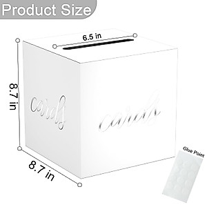 White Silver Card Box with Gold Foil Design, Suitable for parties,Gift Cards Receiving Box for Birthdays Party, Wedding Receptions, Bridal & Baby Showers, Graduations, Retirements, Anniversaries