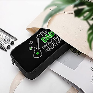My Dad Rocks Pencil Case Makeup Bag Big Capacity Pouch Organizer for Office College