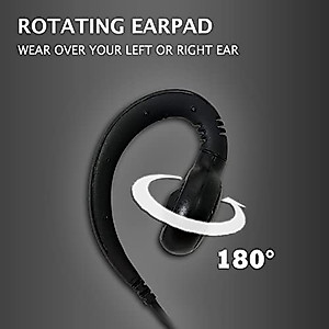 PROMAXPOWER 1-Wire C-Shape Swivel Earpiece Headset with PTT Button Mic for Motorola Two-Way Radio Walkie Talkies CP100, CP185, CP200, CLS1110, CLS1410, EP450 (1-Pack)