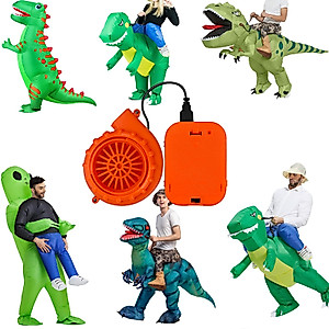 QLINLEAF Mini Blower Fan for Dinosaur Costume or Other Inflatable Game Clothing Suits, Orange