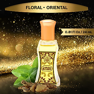 Naseem Mufaddal Perfume Oil Rollerball Alcohol Free with composition of Ylang Ylang Leather Musk Long Lasting Arabian Fragrance Oil for Men 0.81 Fl Oz