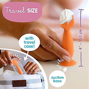 Bumco Mini Diaper Cream Spatula with Case - BPA-Free Butt Spatula Baby, Soft & Flexible Diaper Spatula, Diaper Cream Applicator, Mom-Invented Baby Must Haves, Diaper Bag Essentials, Butt Paste Spatula