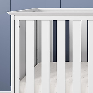 Child Craft Atwood 3-in-1 Convertible Crib, Baby Crib Converts to Day Bed, Toddler Bed, 3 Adjustable Mattress Positions, Non-Toxic, Baby Safe Finish (Matte White)