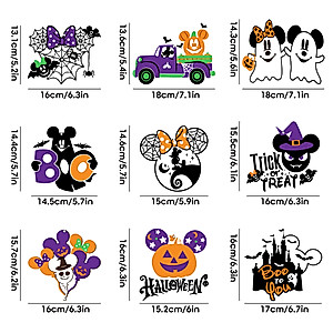 YUNKELIU 36Pcs Mouse Halloween Hanging Swirl Decorations, Mouse Theme Party Supplies Halloween Foil Swirl Ceiling Hanging Decor for Halloween Birthday Party Decorations