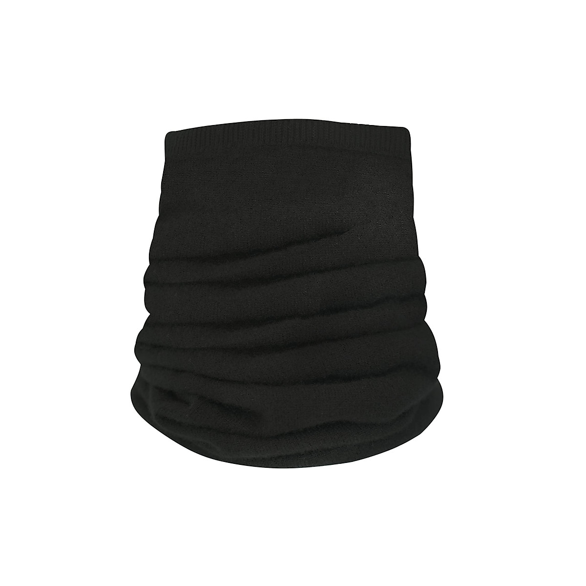 tittimitti 100% Cashmere Knitted Neck Gaiter Neck Warmer Loop Scarf for Men and Women. (Black)