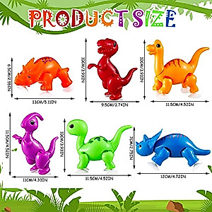 Hungdao 6 Pcs Flexible Cartoon Dinosaurs Toys Dinosaur Stretchy Toys Twistable Rotatable Educational Toys Stocking Stuffers for Boys Girls Gifts
