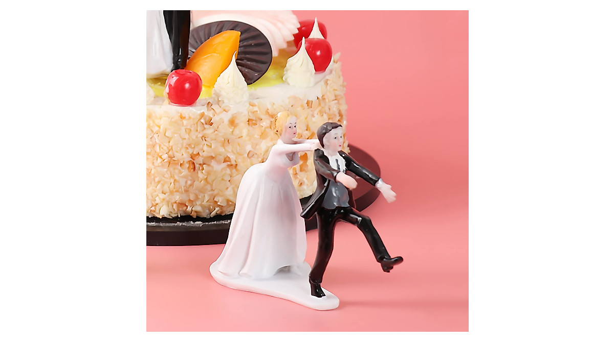 Charming Resin Bride and Groom Cake Toppers