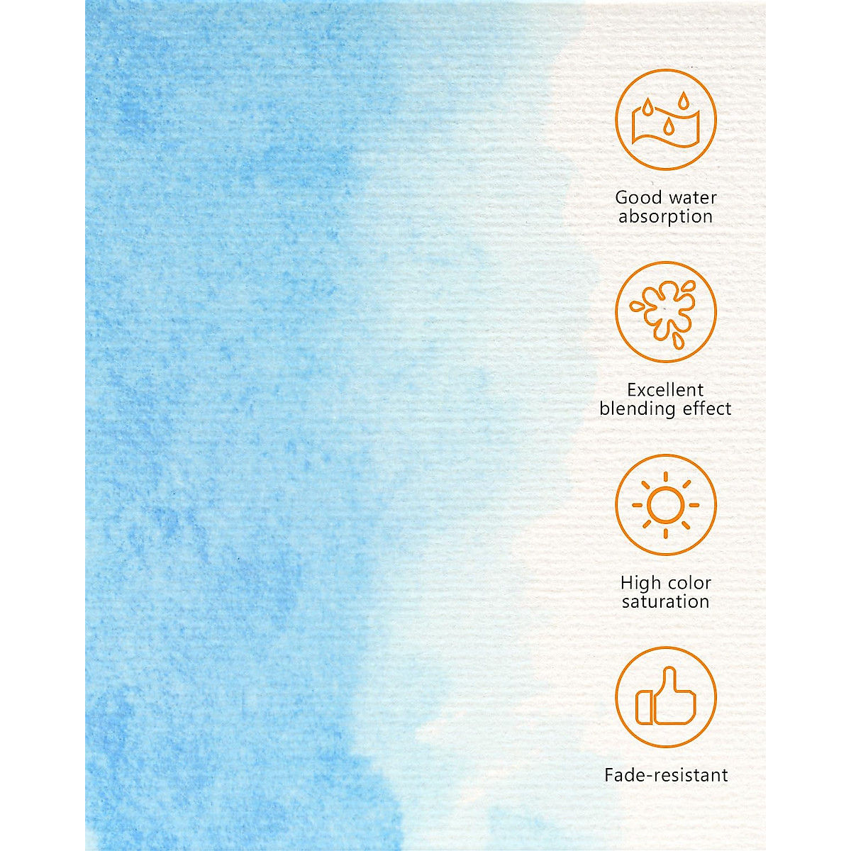 Watercolor Cards and Envelopes Set - 50 Folded 5x7 Inch Blank Heavyweight Paper Cards (140lb/300gsm) with Matching Envelopes for DIY Greeting Cards, Festivals, and Events