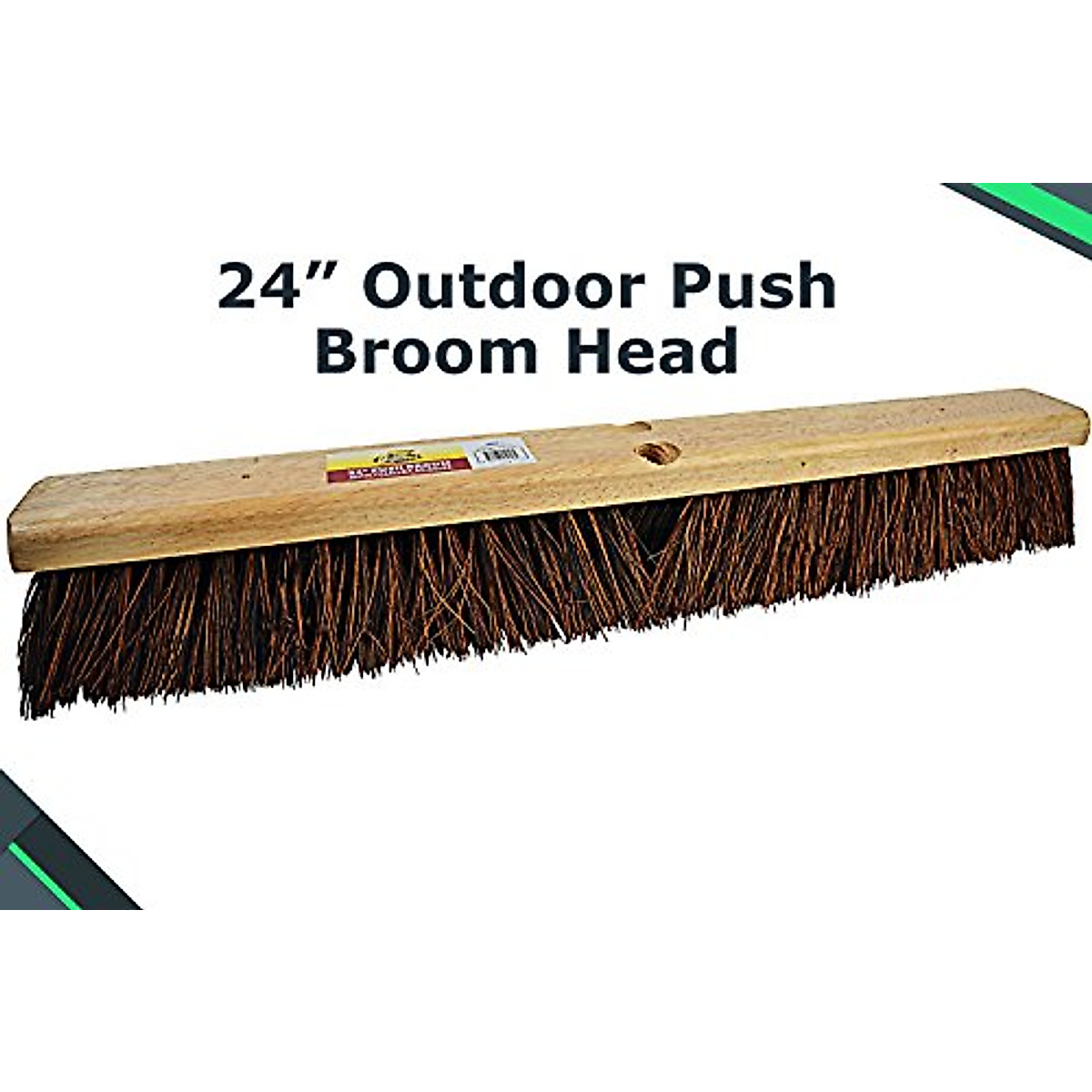 Bristles 4224 24” Push Broom Head for Indoor and Outdoor, Commercial Or Residential Use with Stiff Bristles for Heavy-Duty Work On Concrete, Patio, Garage, Stone Or Any Heavy Duty Cleaning