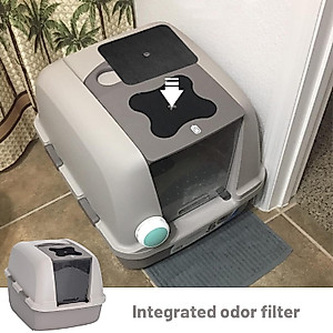 Cat Litter Box Replacement Filters Compatible with Catit Hooded Litter Box – Pre-Cut Activated Charcoal Carbon Air Purifier