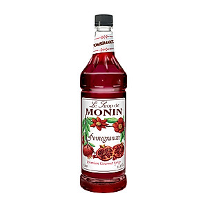 Monin - Pomegranate Syrup, Tart and Sweet, Great for Cocktails and Teas, Gluten-Free, Non-GMO (1 Liter)
