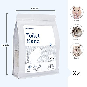 Niteangel Training Litter Potty Sand - Hamster Sand Bath for Syrian Dwarf Hamsters Gerbils Mice Lemming Degus or Other Small-Sized Pets ((1.4 L X 2 - Blue Label)