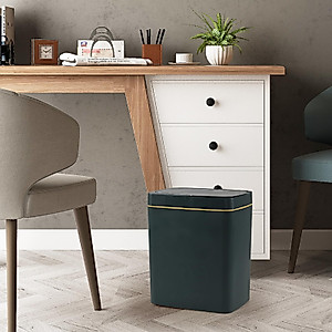 Obstnny Motion Sensor Garbage Can with Automatic Lid, 15 L Plastic Touchless Trash Can, Green