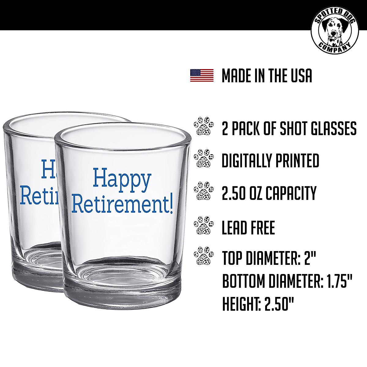 Personalized Printed 2.5oz Shot Glasses 2pk – Customized Gift for Women Men, Custom Message Name, Birthday Gift Ideas Friend Her Him, 21st Party Favors, Cute Funny Unique, 16 Colors, Your Text Here